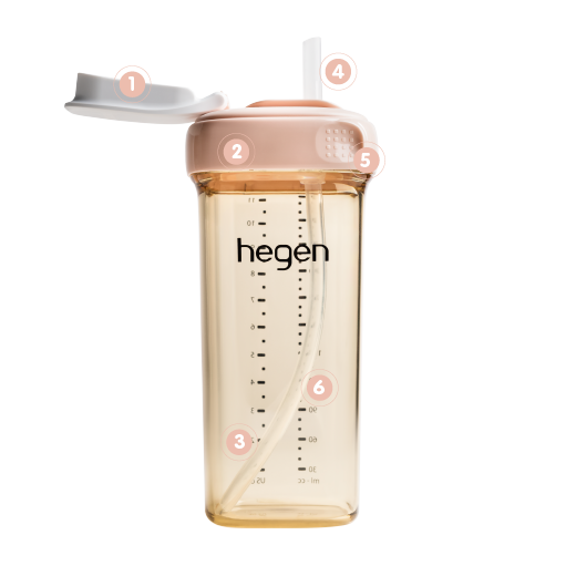 Hegen PCTO™ 330ml/11oz Straw Cup PPSU Pink (9 months and above)